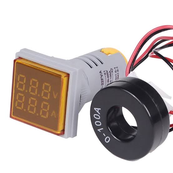 Original Mora Digital Volt and Ampere Meter Light, Square Panel Meter ...