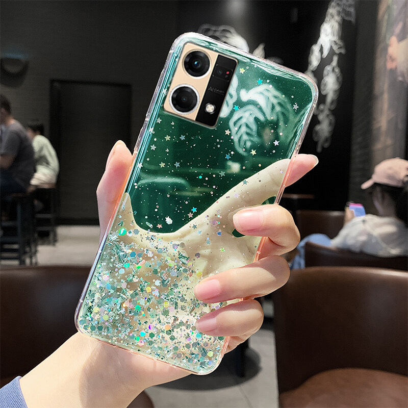 For OPPO F21 Pro (4G) Back Cover Luxury Bling Shining Gold Foil Girls ...