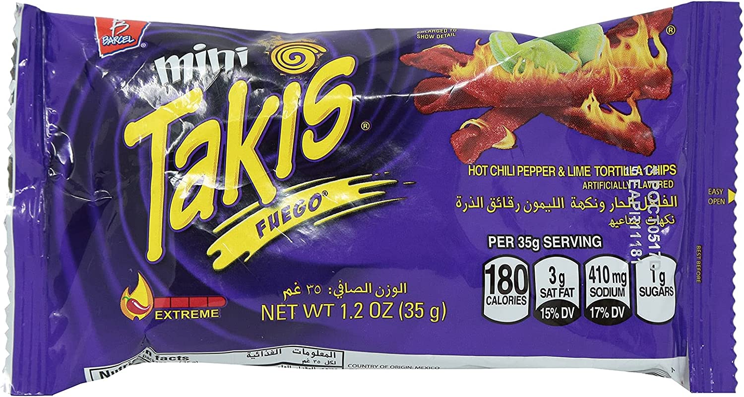 Mini Takis Fuego Hot Chili Pepper And Lime Tortilla Chips, 35G | Daraz.pk