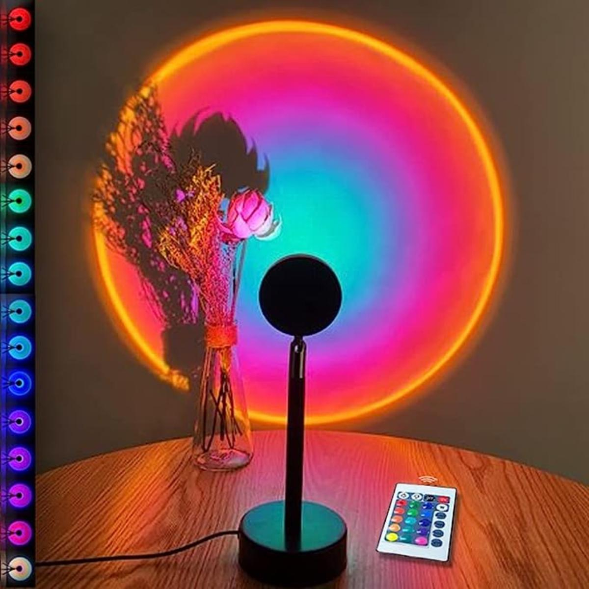 Remote Control RGB Sunset Lamp Projector 16 Colors Changing RGB, Sun ...
