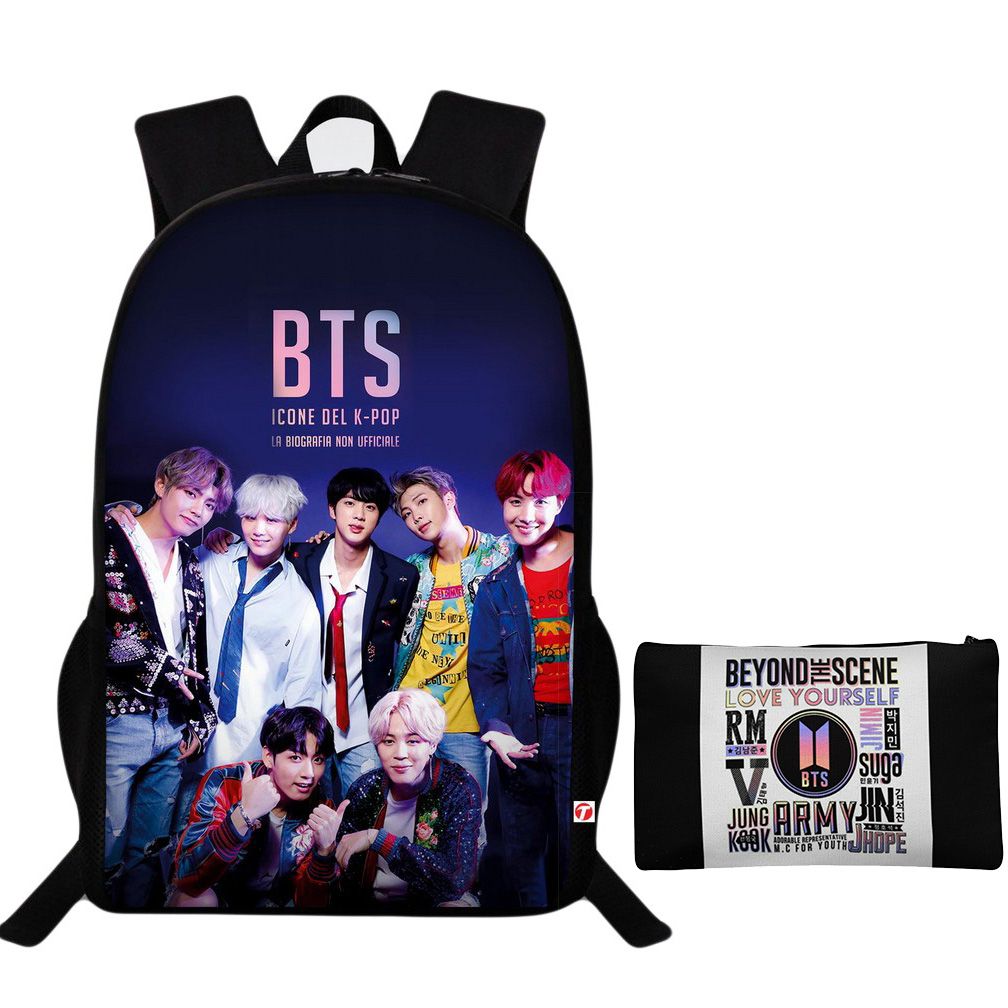 Traverse BTS Backpack for Boys & Girls with BTS Pencil Pouch. Digitally ...