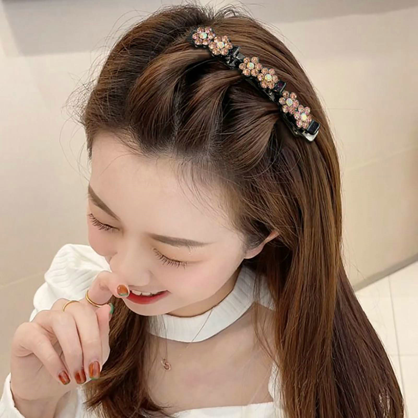 DR BEI Forehead Bang Hairpin Tight Double Layer Bangs Clip Hair ...