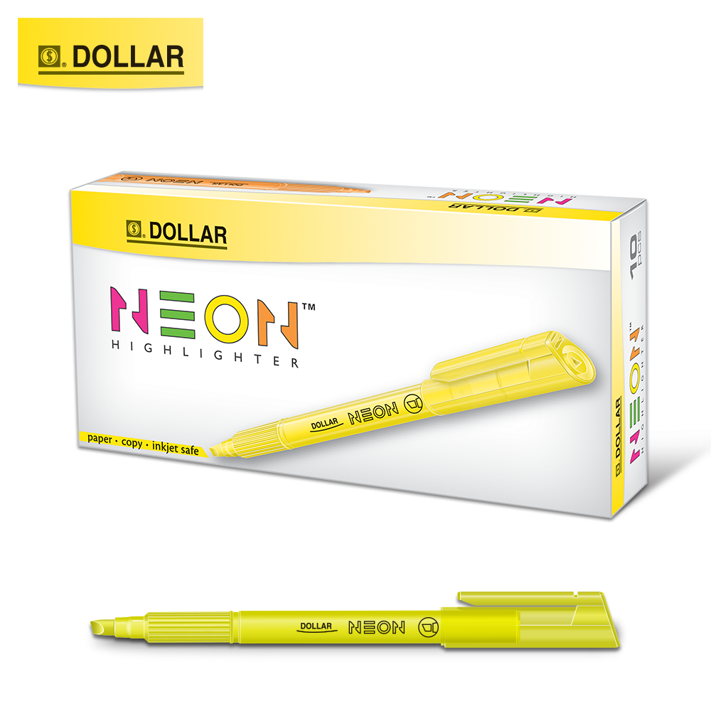Dollar Neon Smart Highlighter HL4 10's Box | Daraz.pk