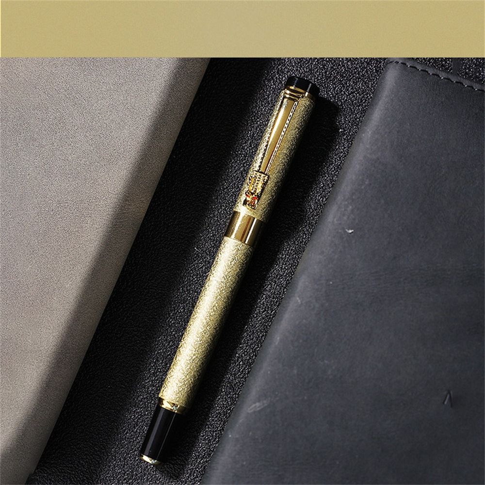 Office Writing Supplies Student Frosted Black Dragon Fountain Pen ...