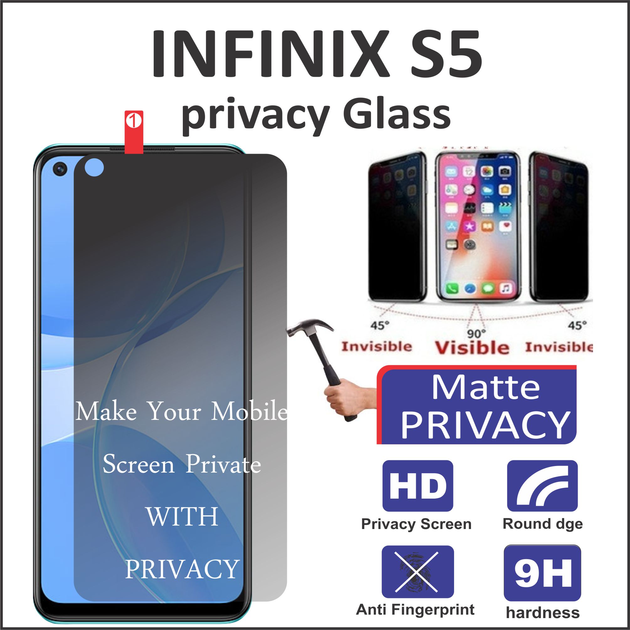 iNFINIX S-5 MATTE PRIVACY SCREEN PROTECTOr | Daraz.pk