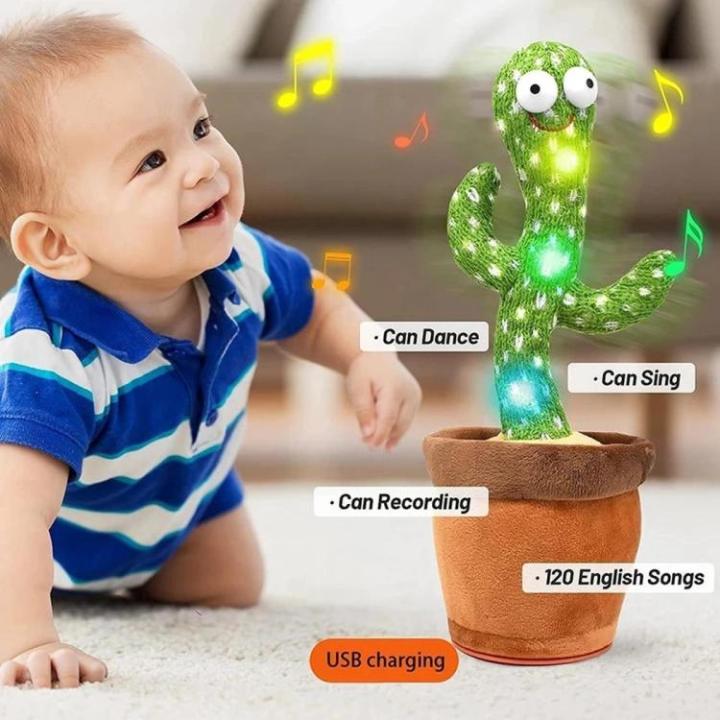 Rechargeable Dancing Cactus Toy with Music, Singing, Talking, Lightning ...