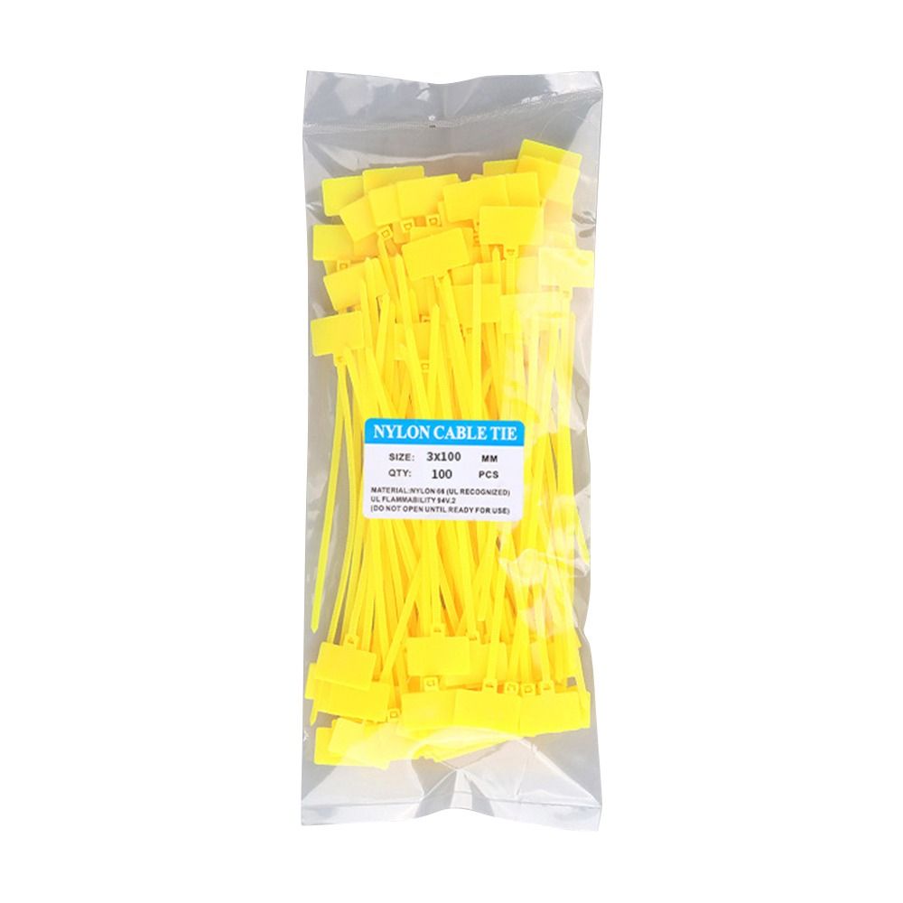 100pcs Plastic Label Self-locking Zip Ties Mesh Wire Marker Markers ...