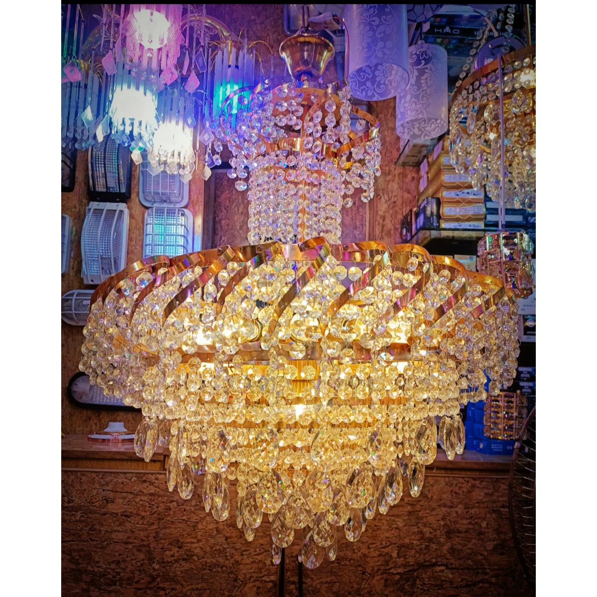 New Jhoomer 10 Light Crystal Fanoos For Ceiling light | Daraz.pk