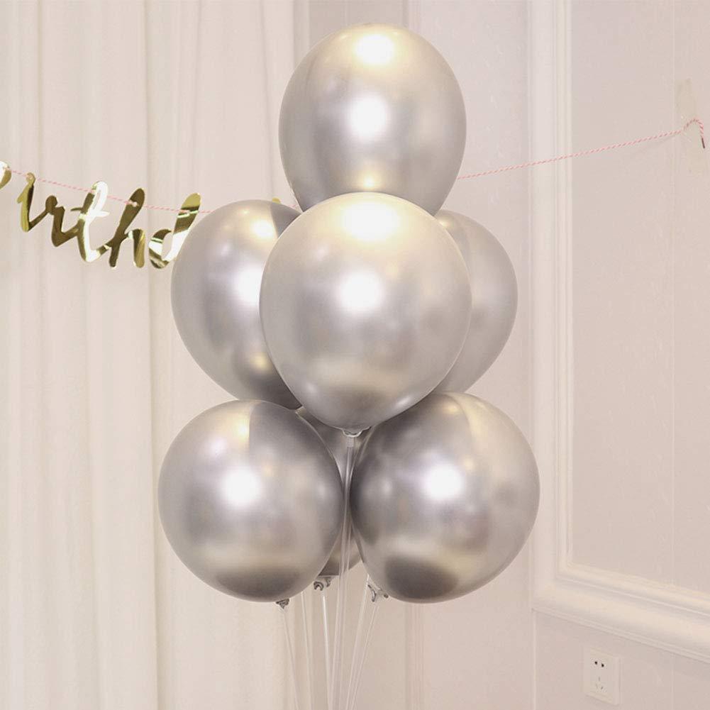 10 Pcs Metallic Shining Balloons - Available In Silver Golden Blue ...