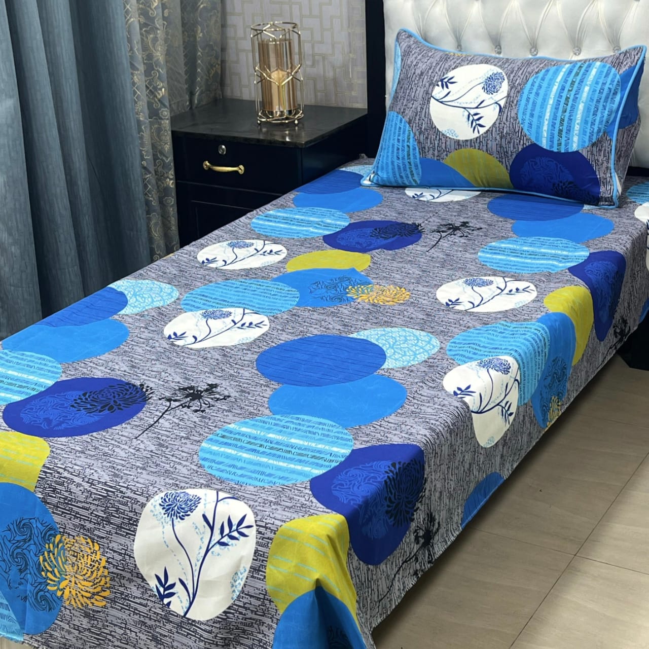 Cotton Crystal Single Bed Sheet Set-1 bed sheet 1 pillow cover | Daraz.pk