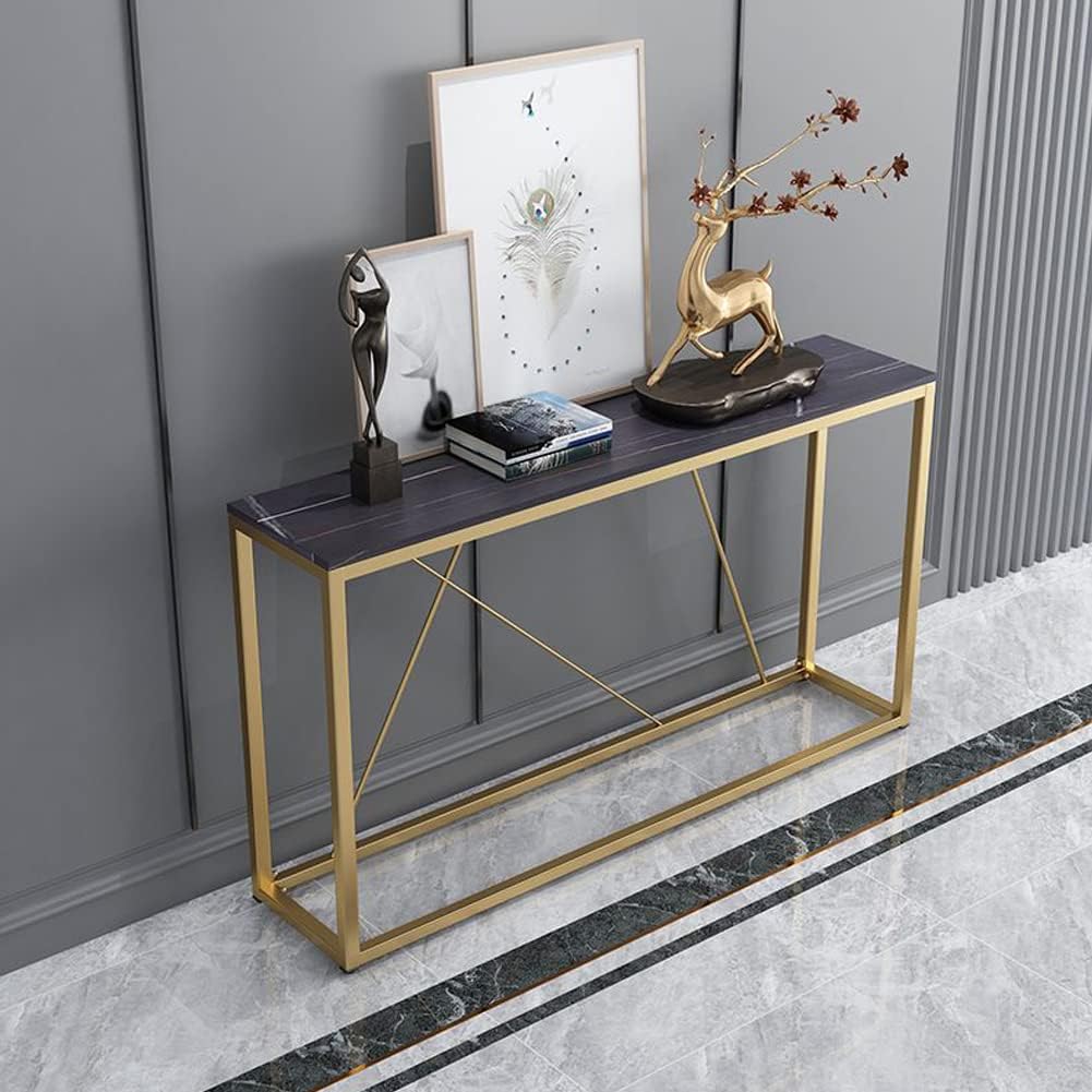 Console Table 12" W Rectangle Frame Accent Table for Hall Wrought Iron ...