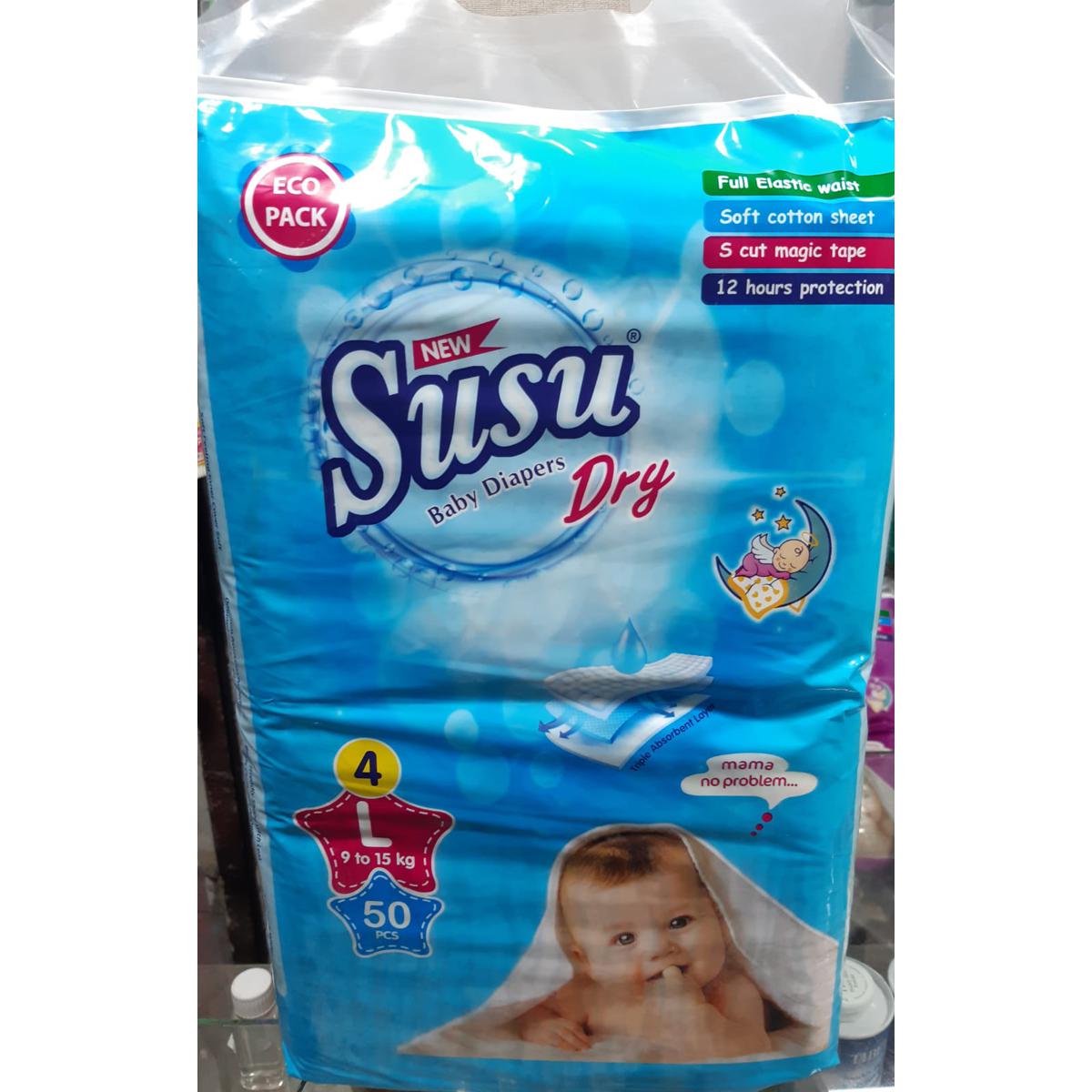 50 pieces of Susu baby diapers in large size [9 to 15 kg]. cotton ...