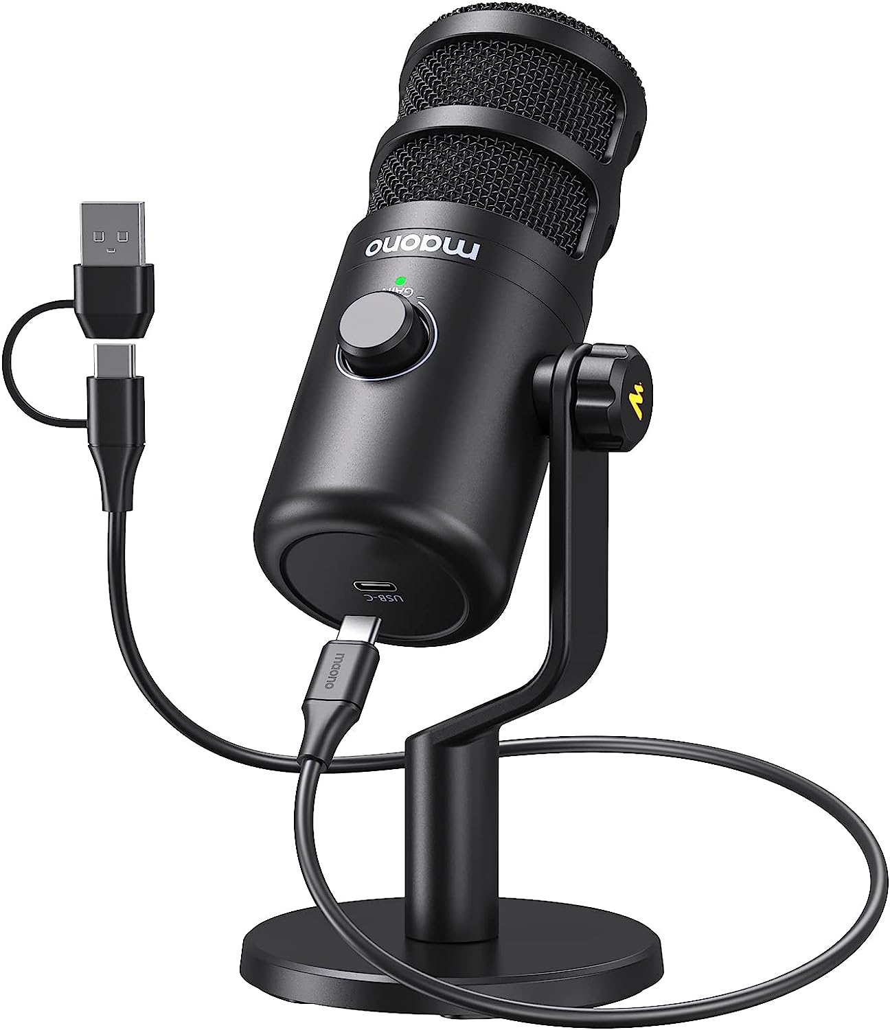 MAONO PD100U USB Dynamic Microphone, Podcast Recording Microphone with ...