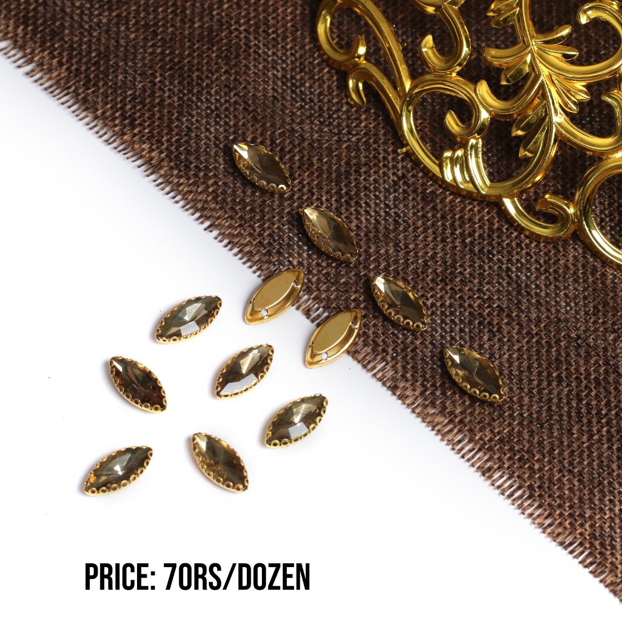 Fancy Diamond shape Zarkoon Button in Gold Color FZB 09 | Daraz.pk