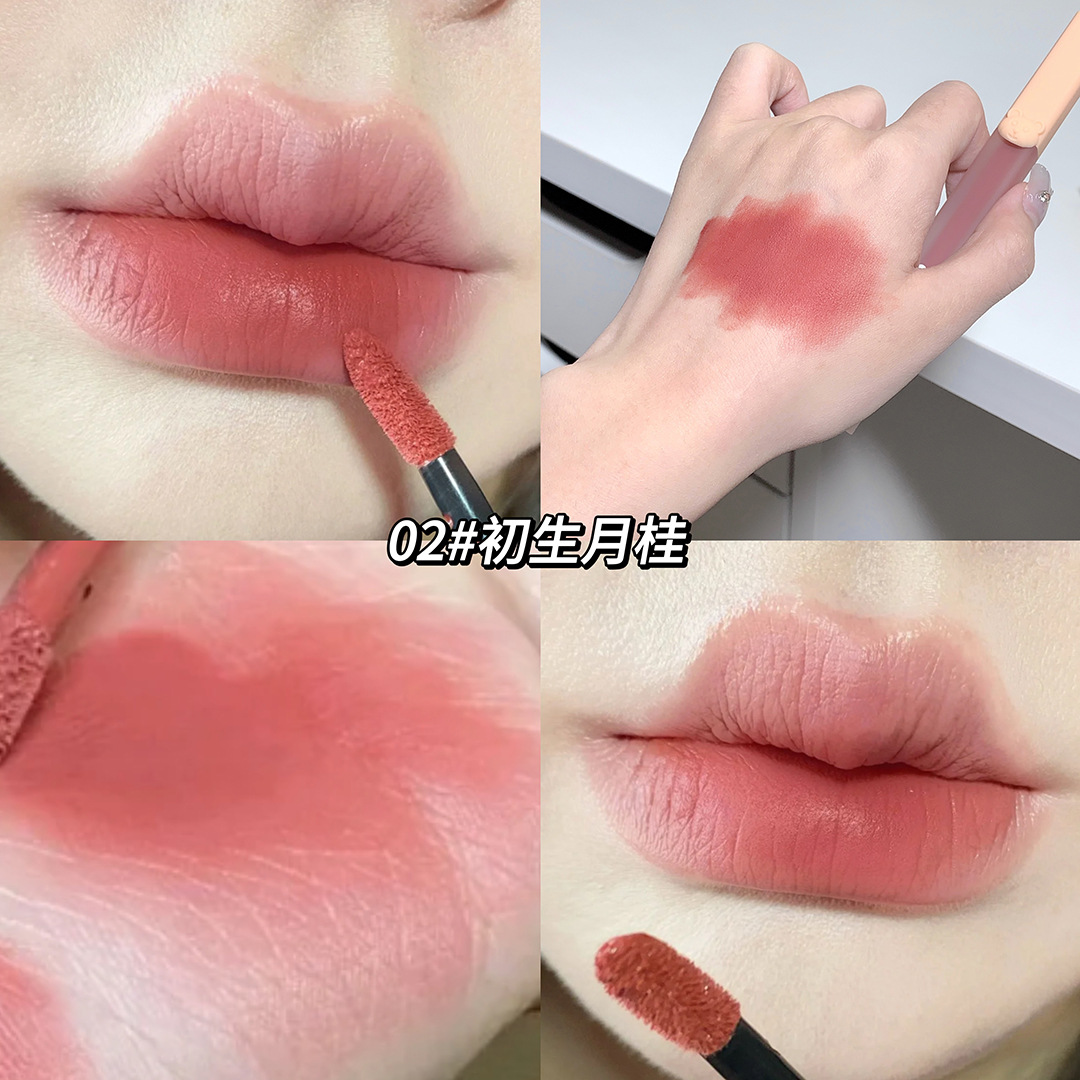 KH One-Pieces Gogo Bear Air Lip Mud Matte Foggy Velvet Lipstick White ...