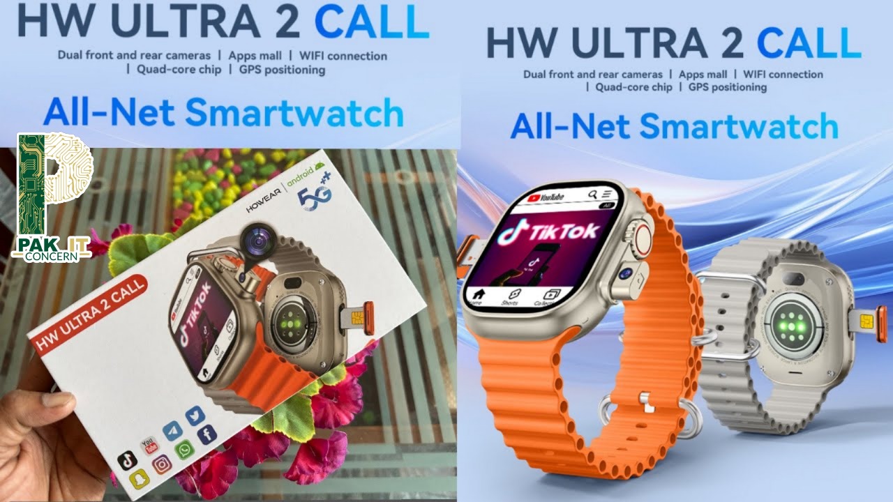 New HW ULTRA 2 CALL AMOLED 4G , 5G Sim Watch With Dual Camera NFC ...