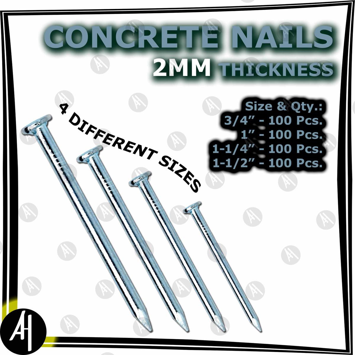 Concrete Nails Sizes
