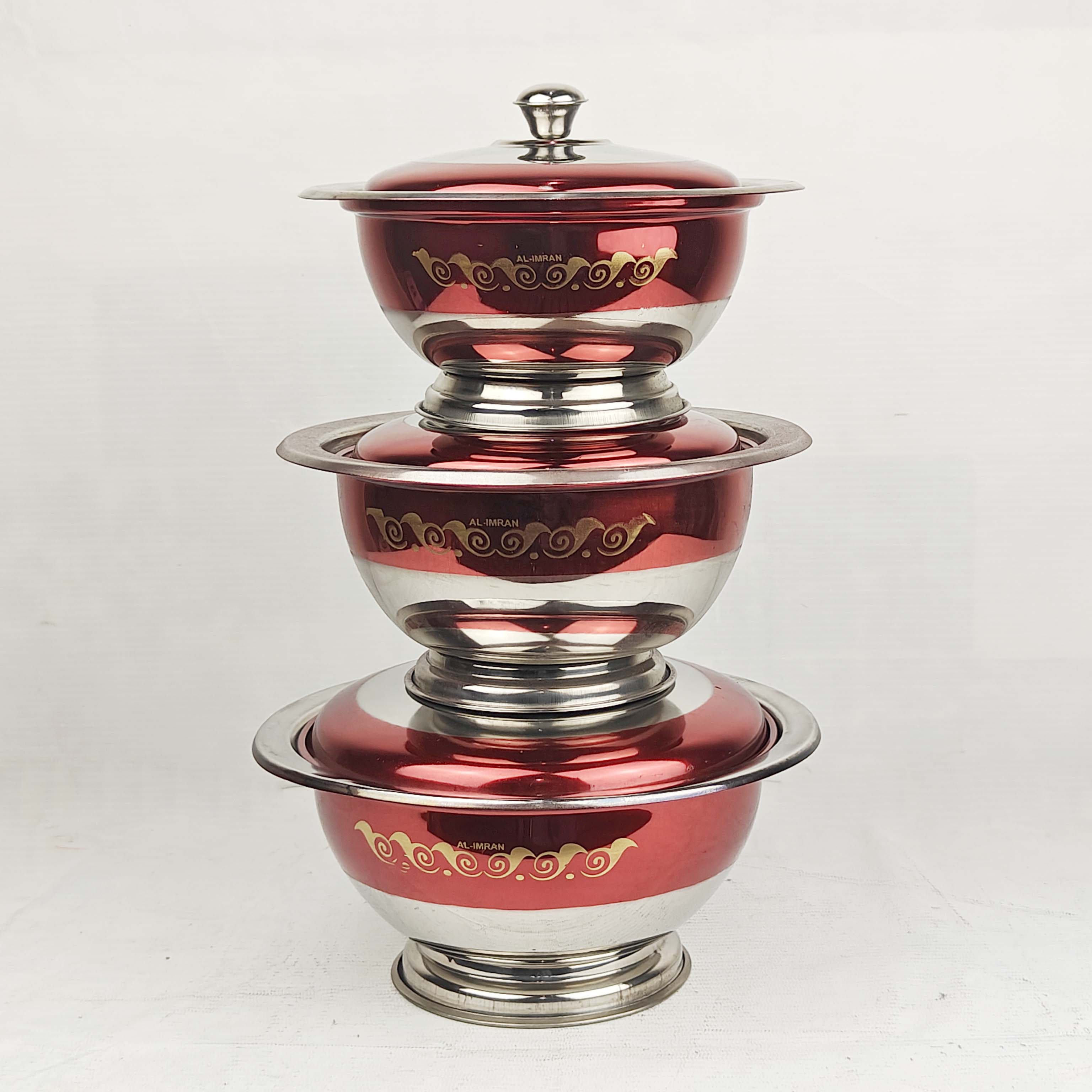 Fancy Curry Pot Set 3 Piece Donga Set Full Steel With With Best Quality ...