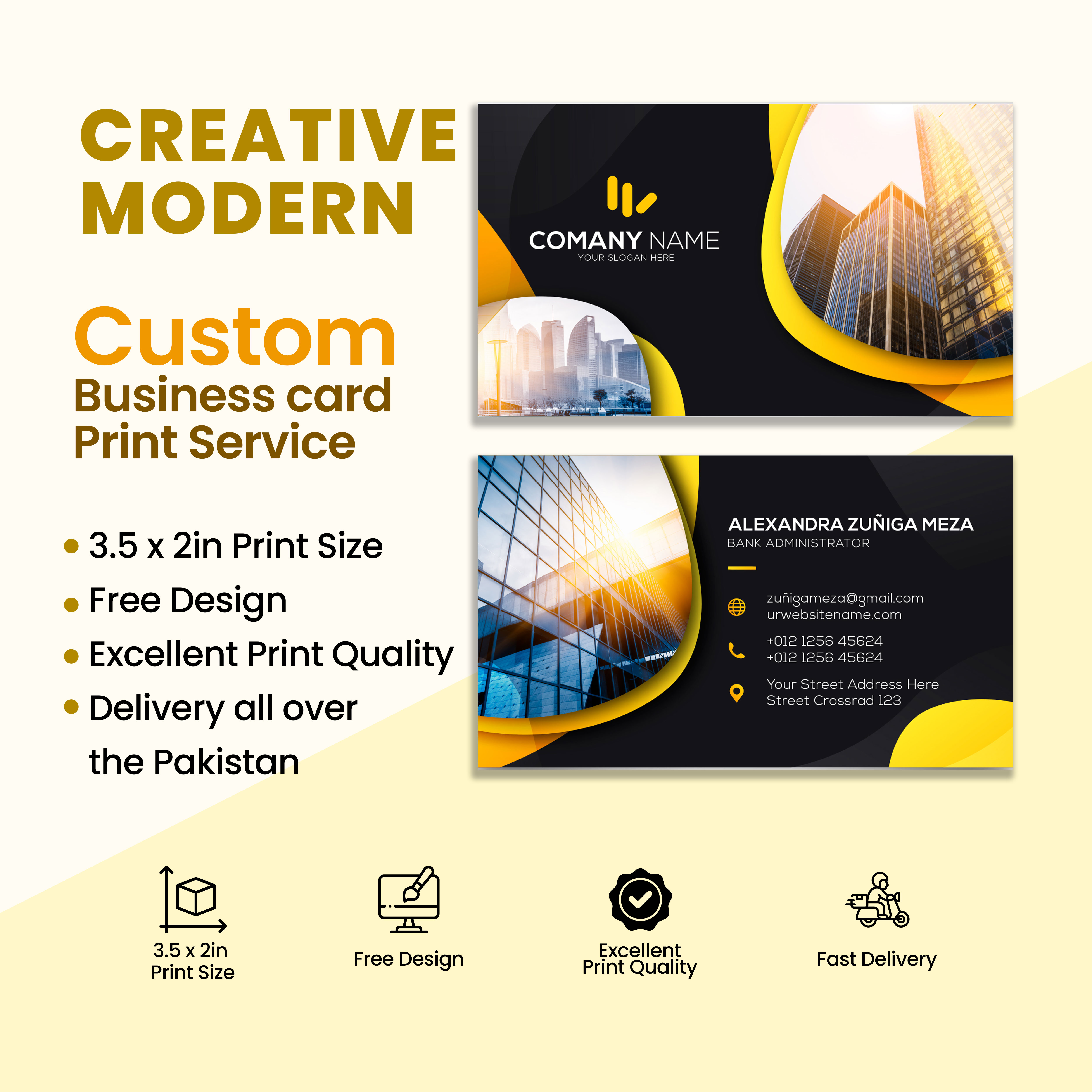 BUSINESS CARDS PRINTING ((visiting card) | Daraz.pk