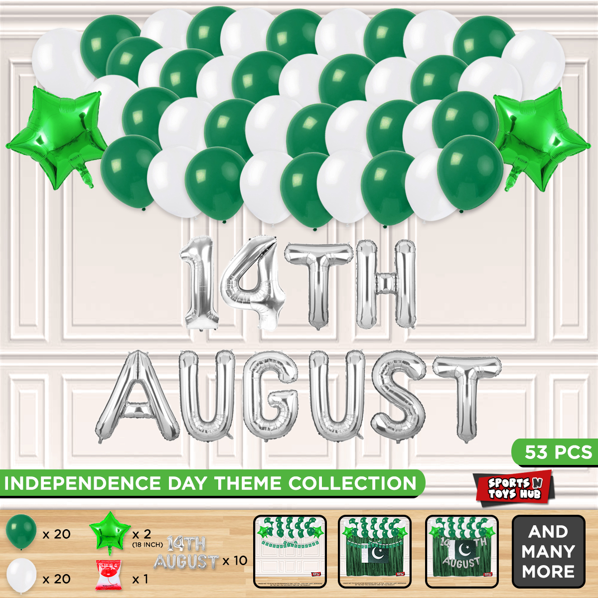 Pakistan Happy Independence Day Foil Letter Theme Collection, 14th ...