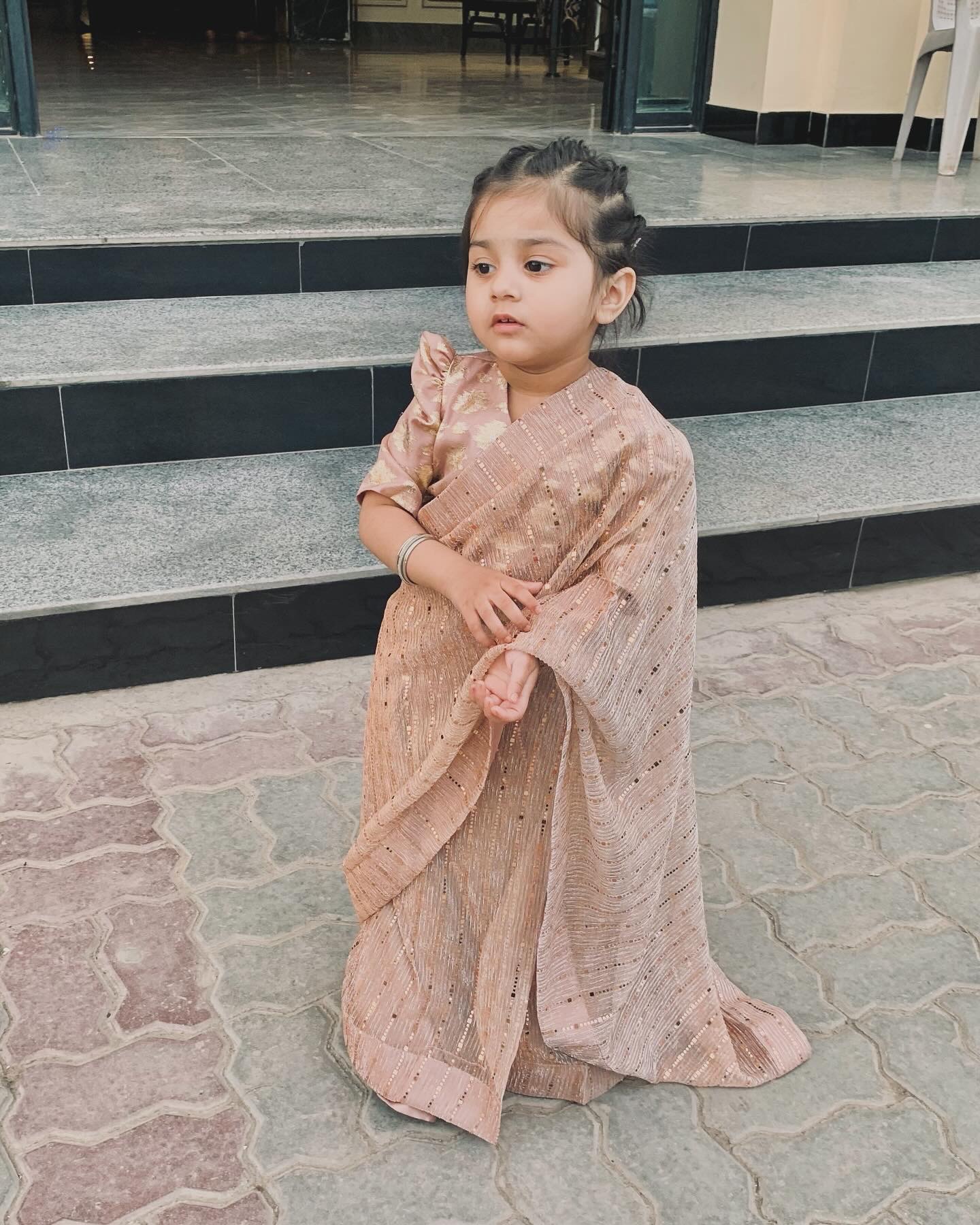 Stitched Moonlight Saree in Rose Gold Color | Daraz.pk