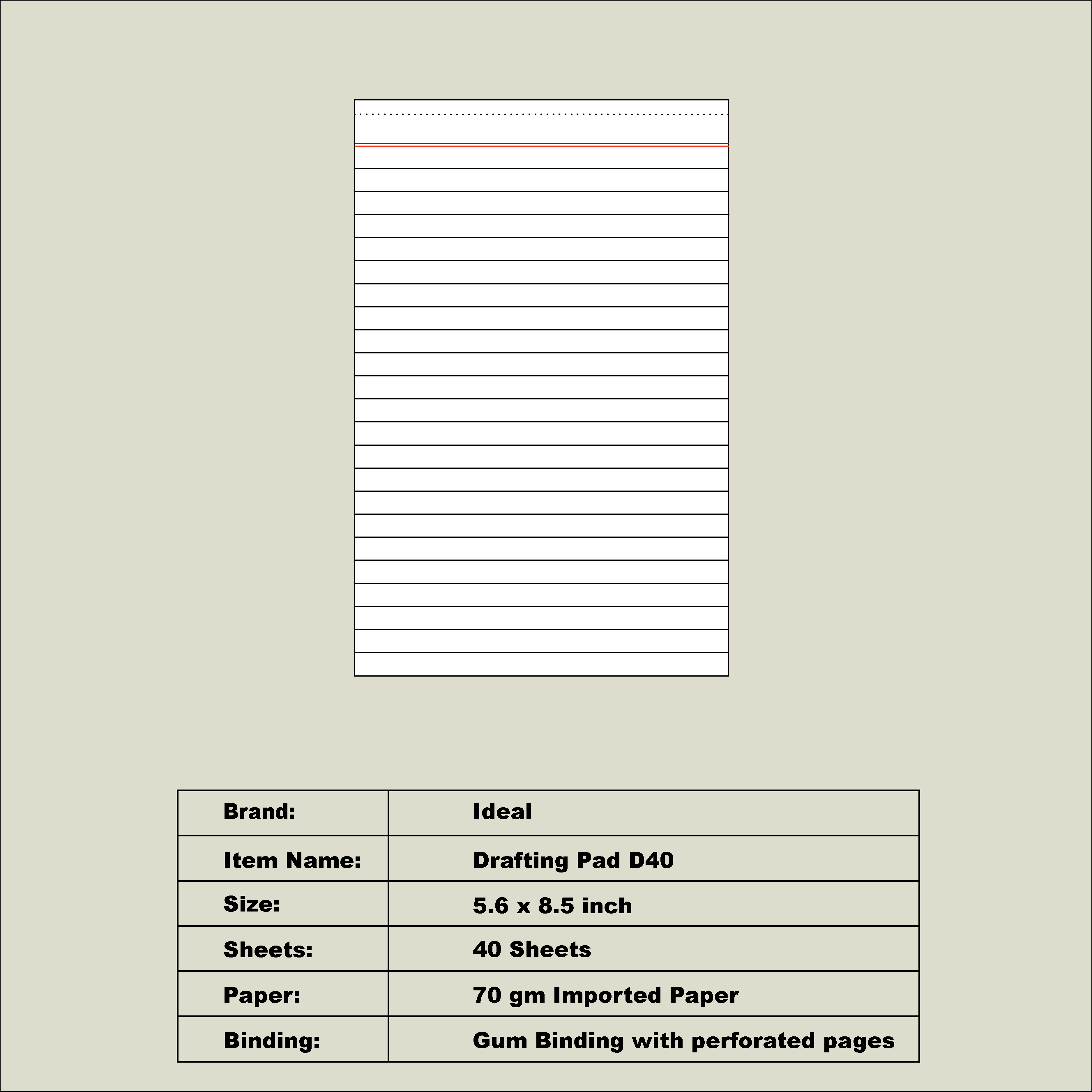 Drafting Pad D40 - Pack of 2 Pcs - Size A5 - Imported Paper | Daraz.pk