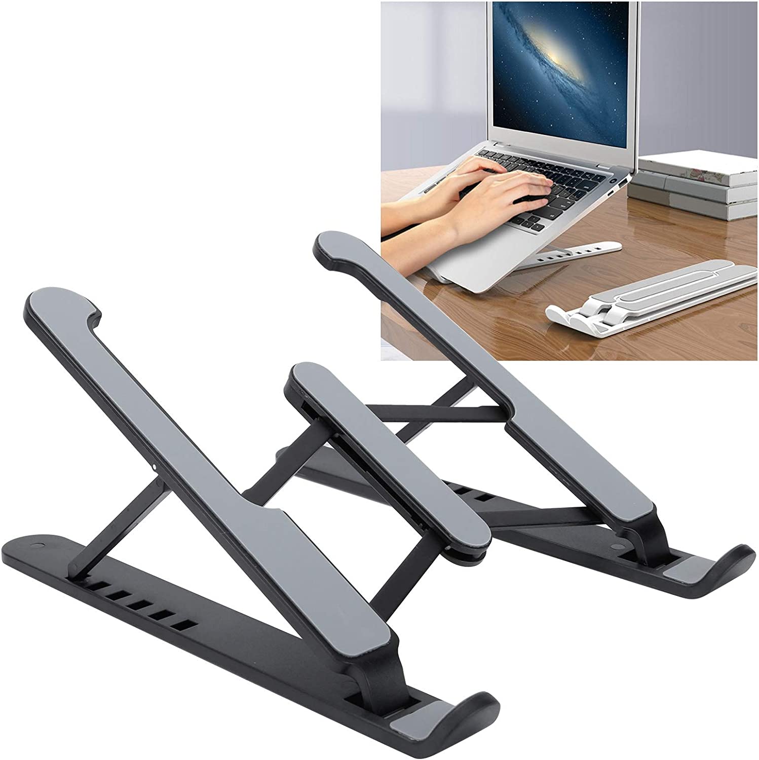 Adjustable Foldable Laptop Desk Stand Portable Notebook Riser Computer ...