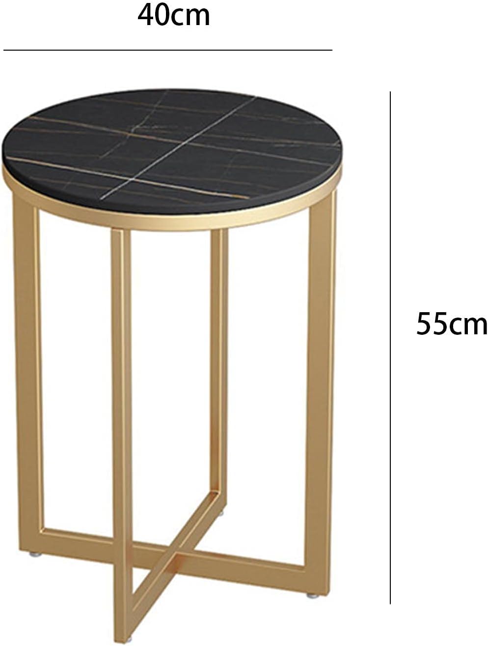Sofa Side Table Marble,40CM Round Coffee Table Casual Snack Table ...