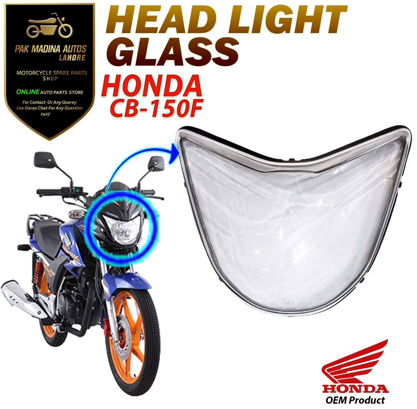 Head Light Glass Honda CB150f | Daraz.pk