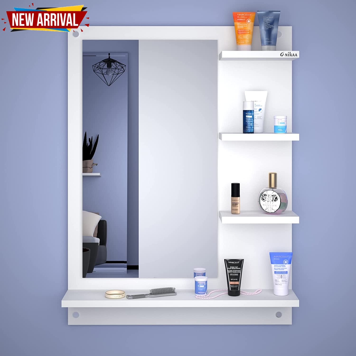 Hommey Fabulous Wall Mirror With Shelf (Customize) | Daraz.pk