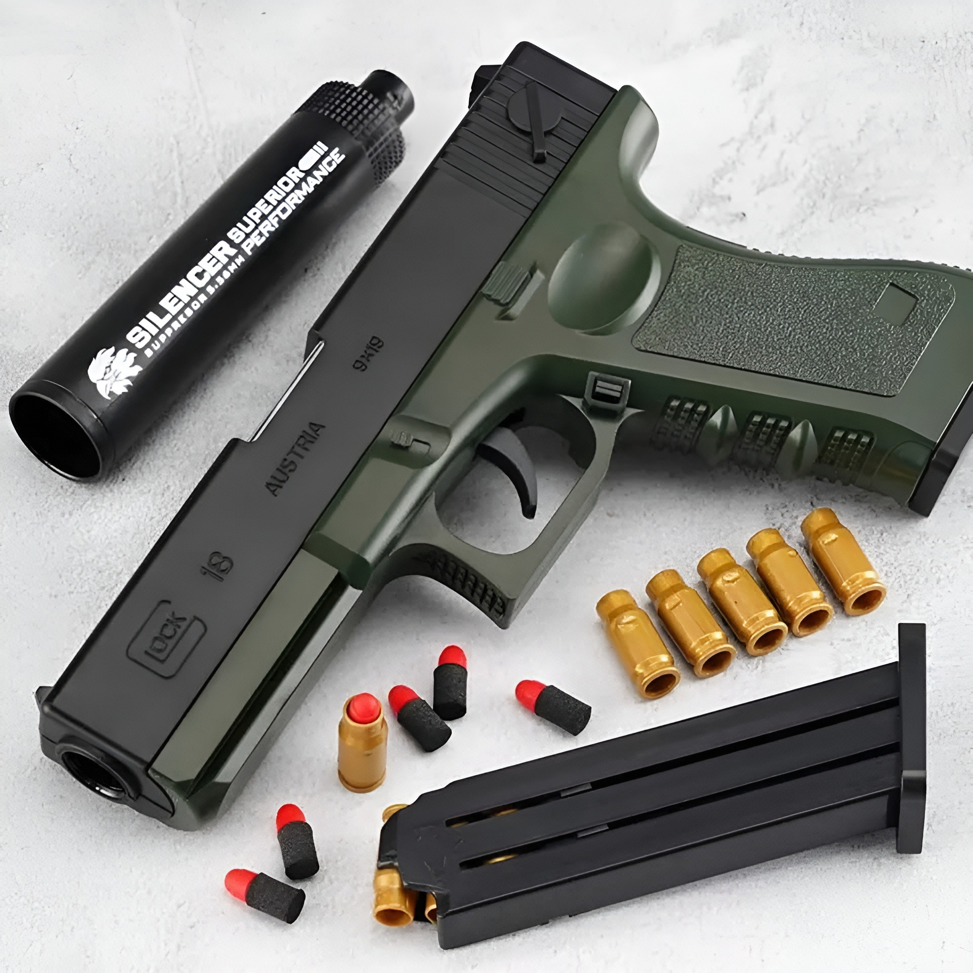 Glock Soft Bullet Toy Gun Shell Ejection Foam Darts Blaster Pistol ...