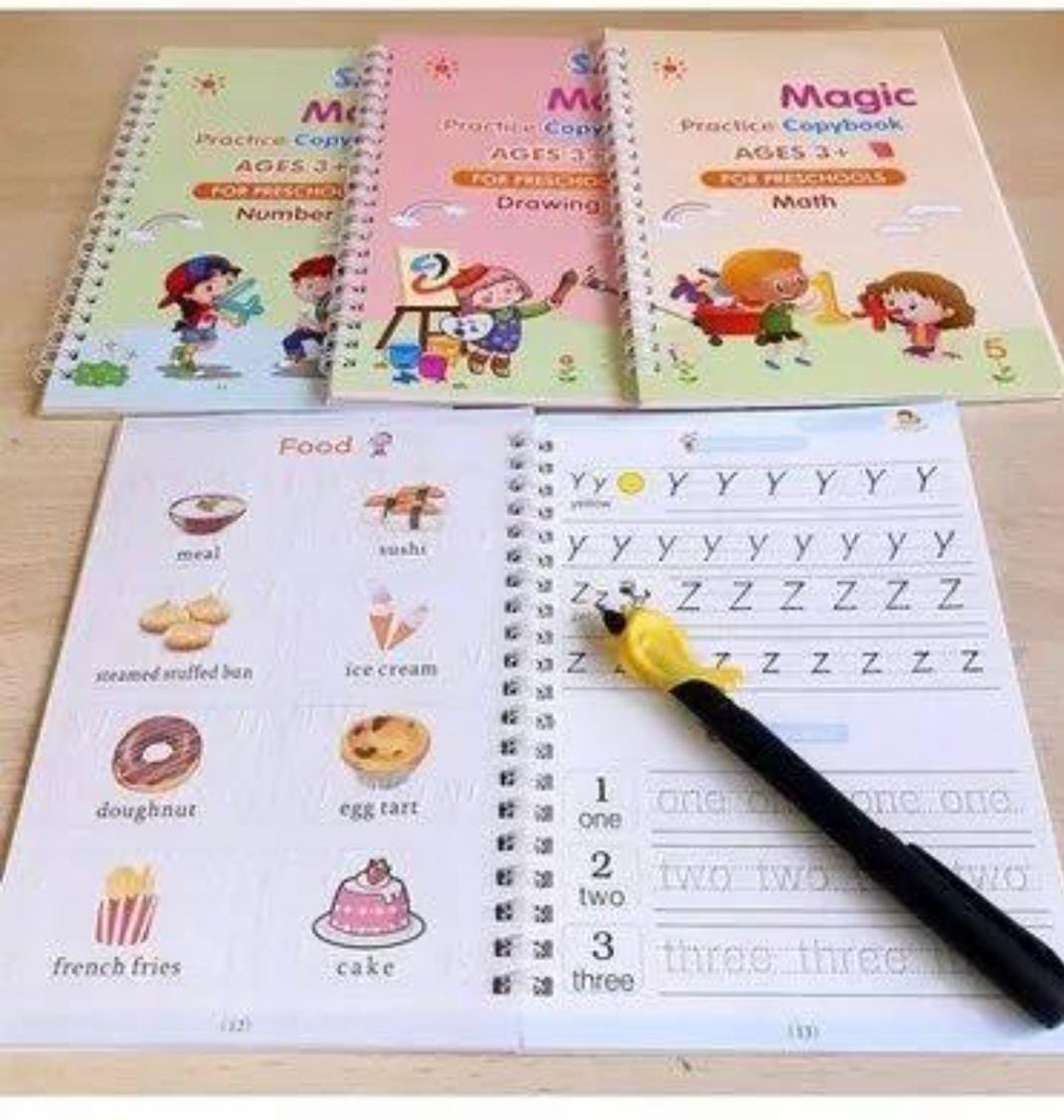 Magic Practice Copybook(4 BOOKS+10 INK REFILL) , Magic Book For ...