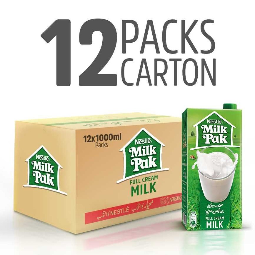MILKPAK Full Cream UHT Milk 1000ml Pack of 12 | Daraz.pk