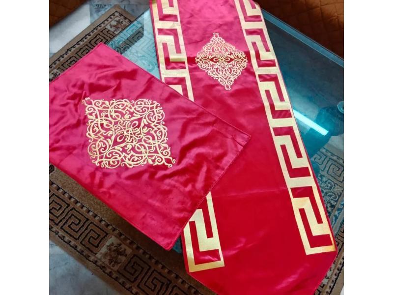 Table Runner Mats and Velvet Fabric laser cutting with moti and border ...