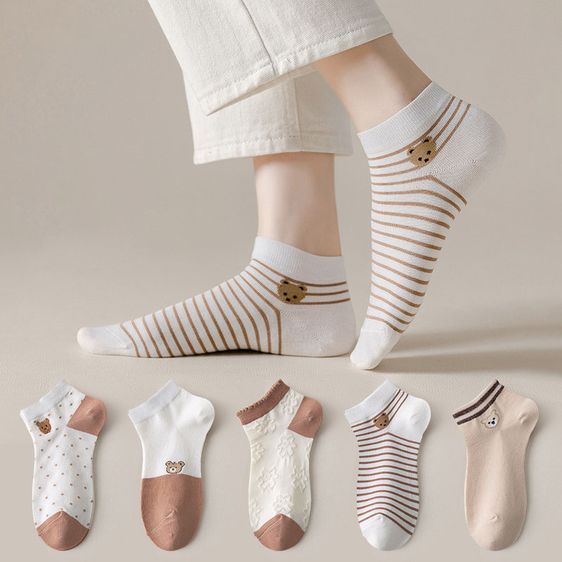 5Pairs/Lot Soft Women Short Socks Cotton Breathable Low Cut Sock ...