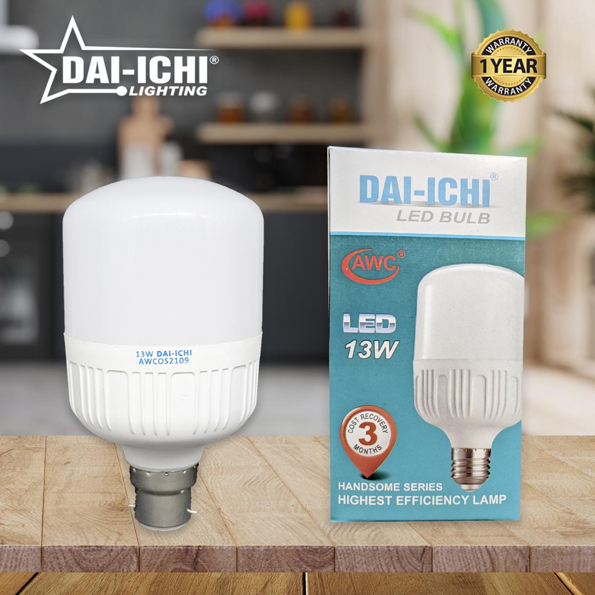 13W LED BULB HANDSOME SERIES DAIICHI WHITE B22 PIN TYPE | Daraz.pk