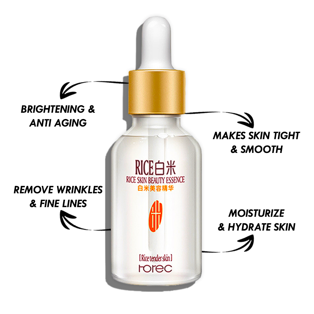 Rorec White Rice Serum for Glowing Whitening Brightening Face 15ml ...
