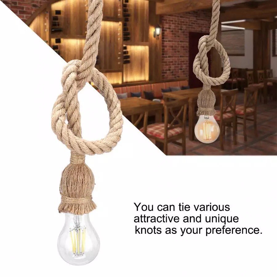 E27 Lamp Base Holder Vintage Hemp Rope Electric Wire Cord for DIY E27 ...