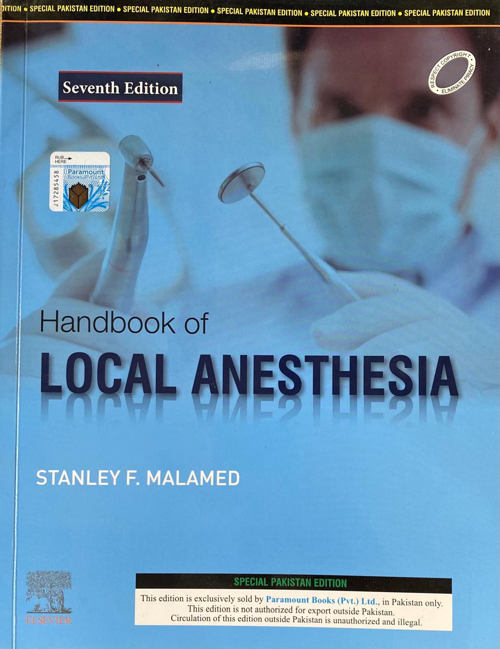 Handbook Of Local Anesthesia By Stanley F. Malamed 7th Edition | Daraz.pk