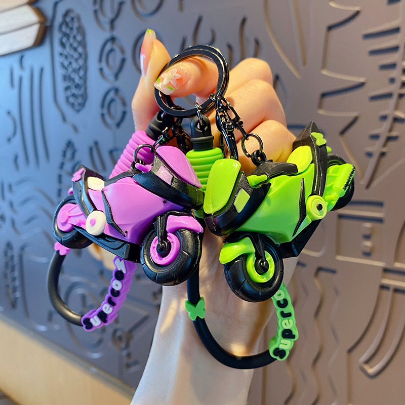 2025 new stylish cool motorcycle keychain for boys' backpacks, small ...