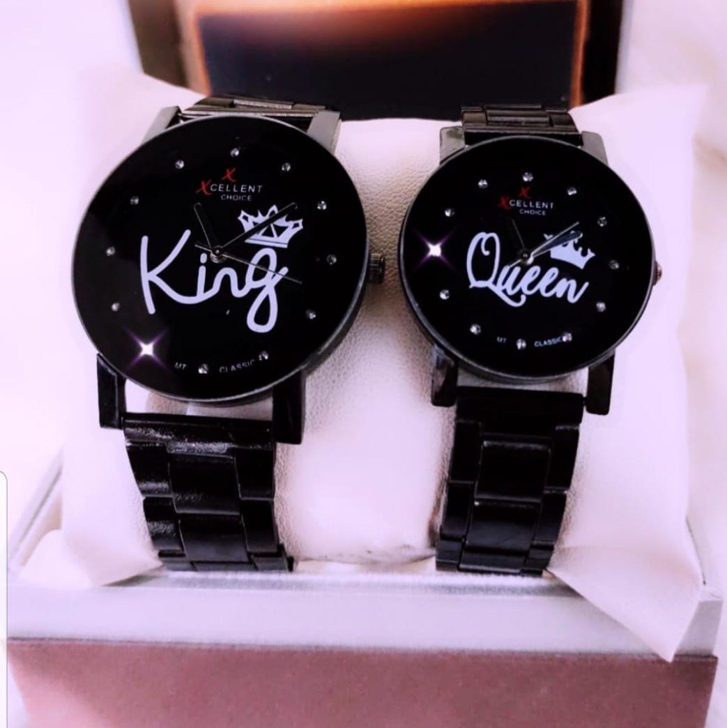 Pair of Couple Watches - King and Queen Beautiful Couple Watches - With ...