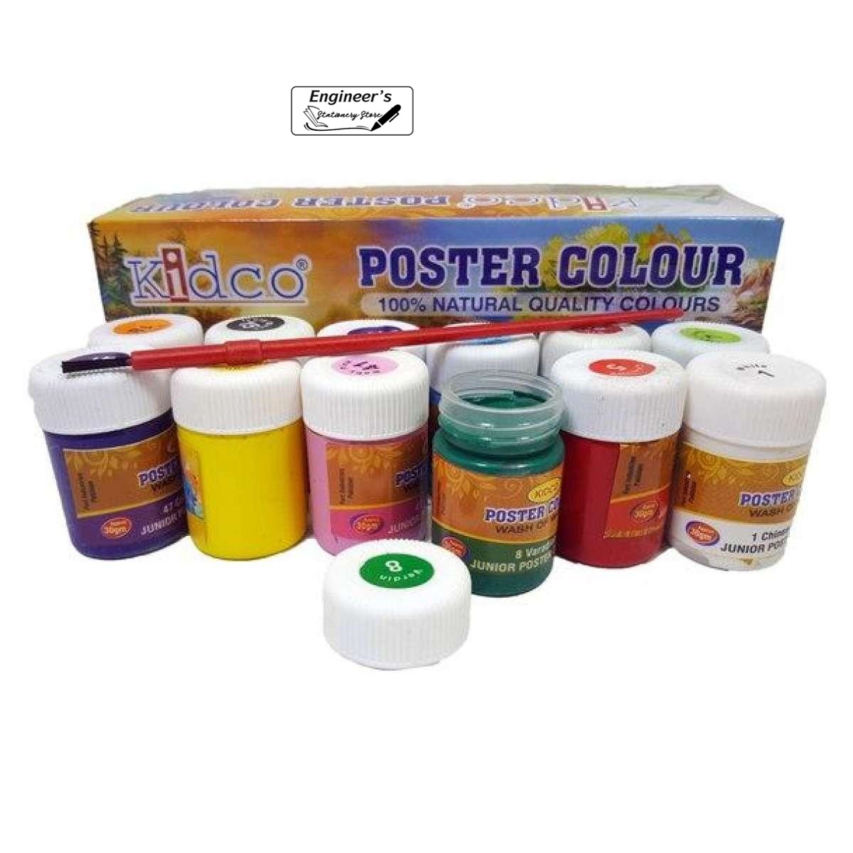 Poster Color Kidco 06 Pcs & 01 Brush | Daraz.pk