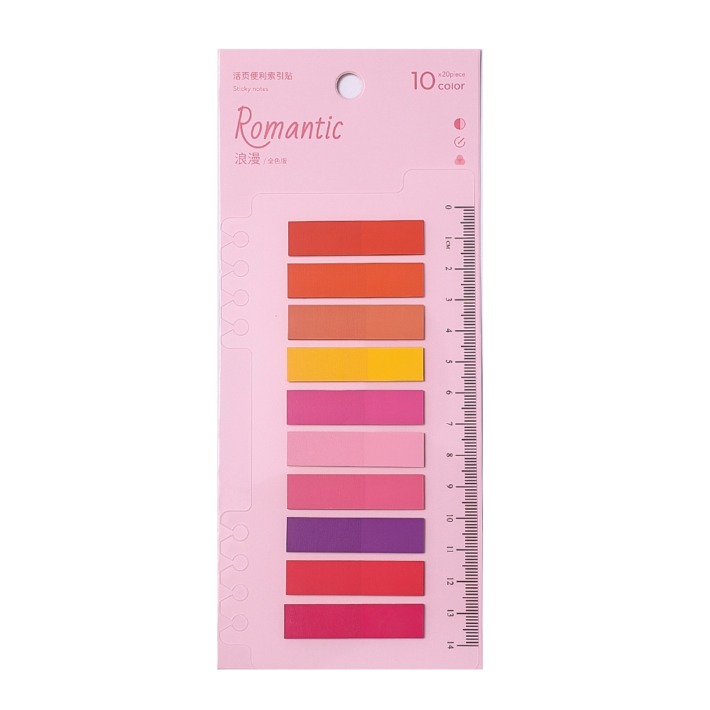 200Sheets Sticky Notes Memo Pad with Ruler Highlighter Marker Page ...