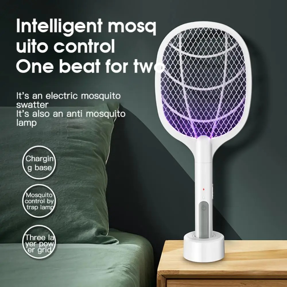 USB Rechargeable 3 IN 1 Electric Mosquito Swatter Mosquito Killer ...