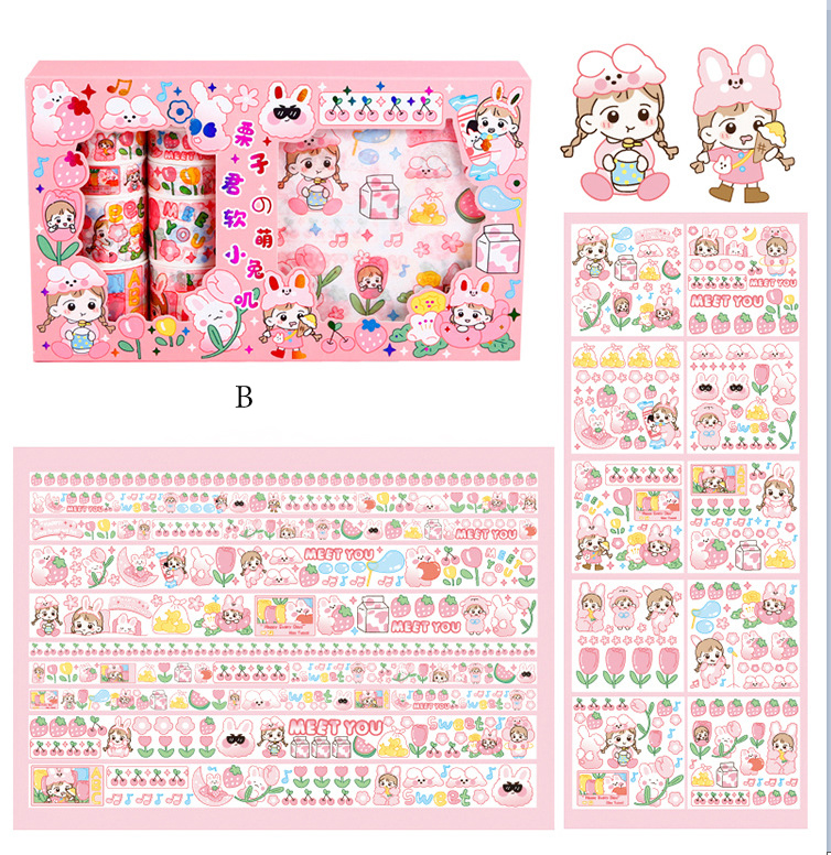 (10 stickers + 10 rolls of tape for each type) 10*10 tape stickers set ...