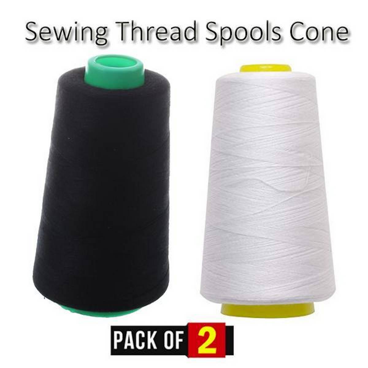 Big Size Heavy Duty Black and White Spool Sewing Thread | Daraz.pk