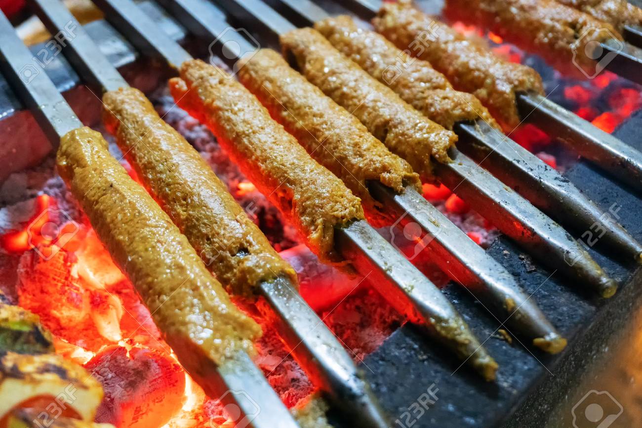 Kabab Metal Sikh Kabab Grilling Skewers BBQ Sticks Kabab Coal Barbecue ...