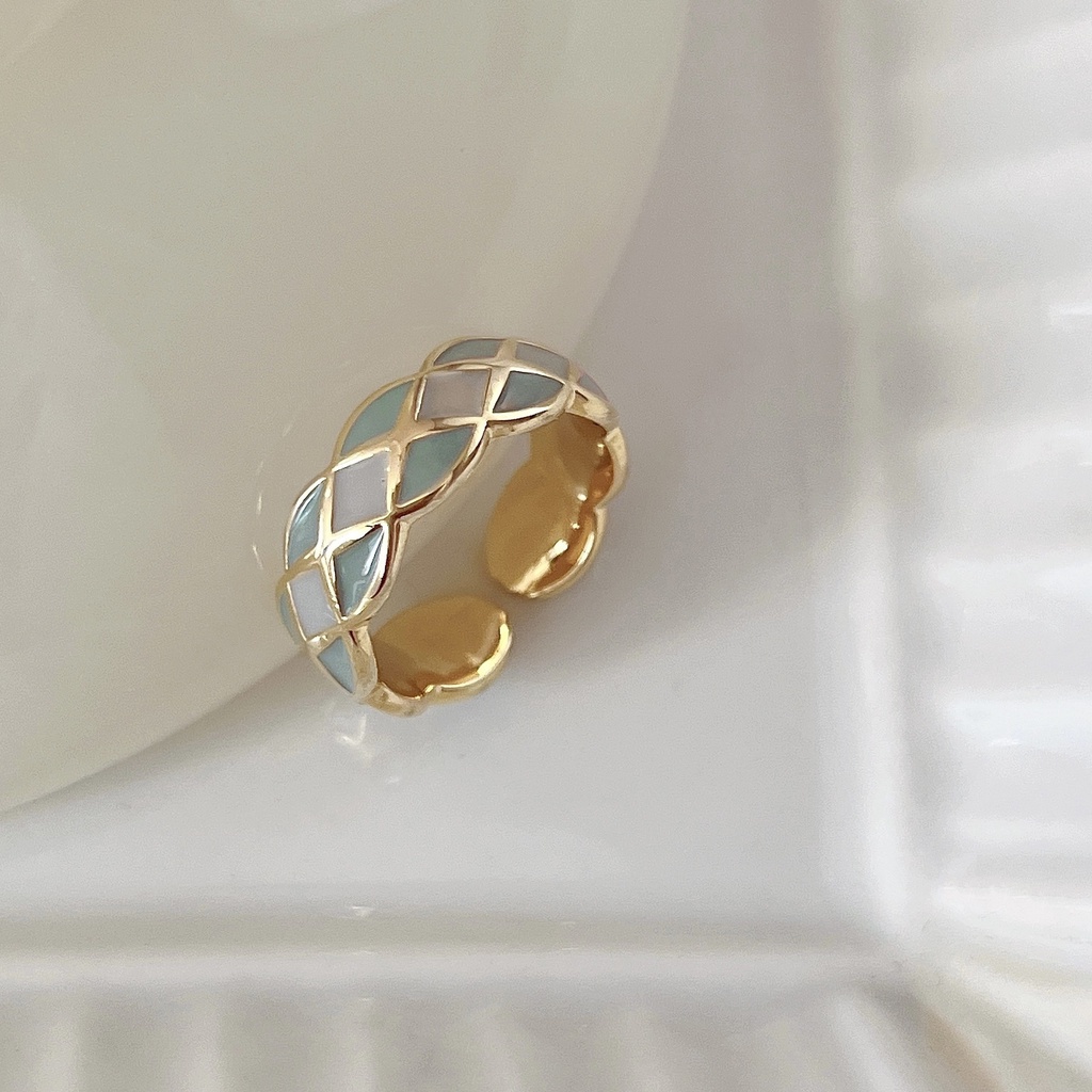 1Pc Cute Bunny Enamel Flower Rings Adjust Crystal Open Rings for Women ...