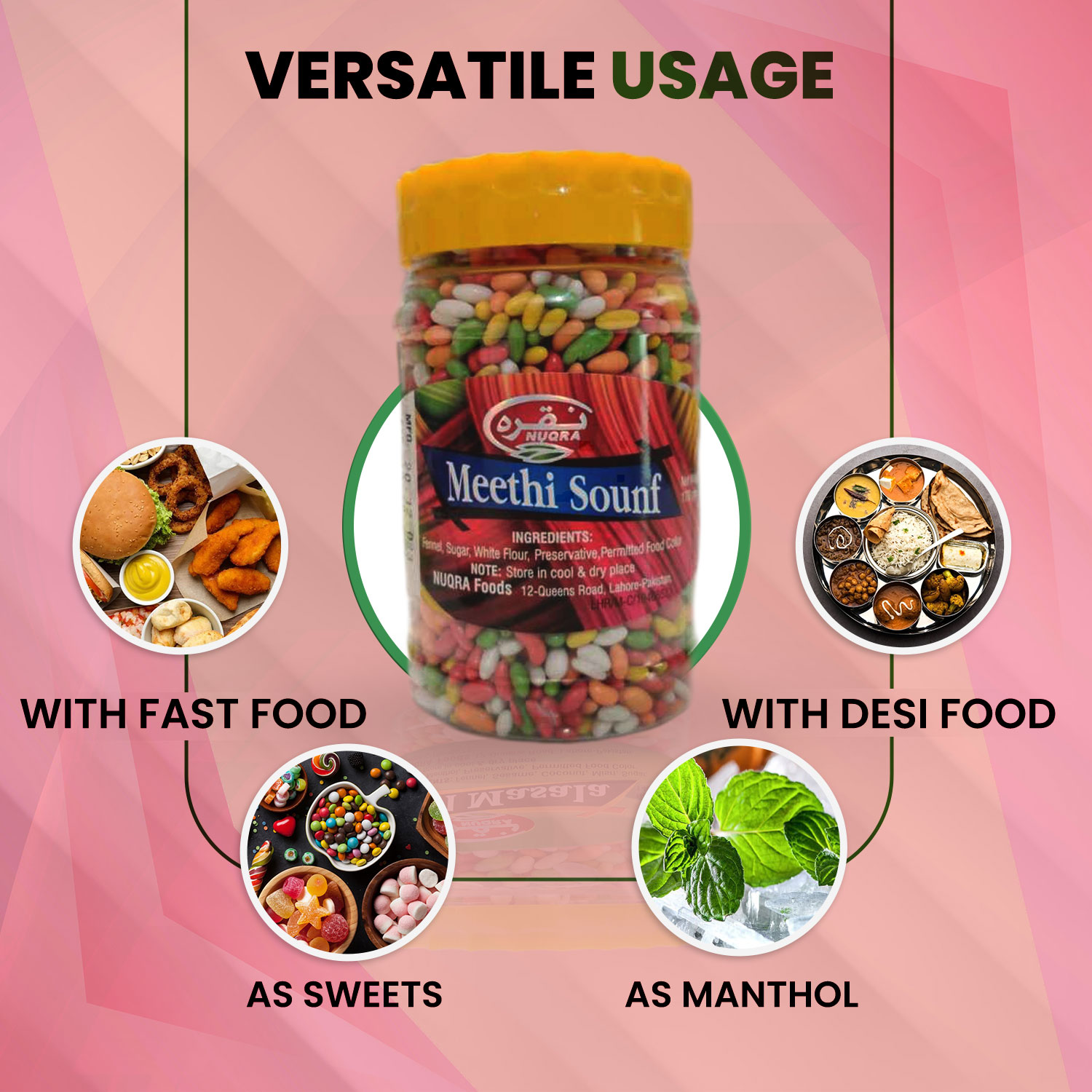 Saunf Sweet Sugar Coated Meethi Sounf | Colorful Sounf | Fennel Seeds ...