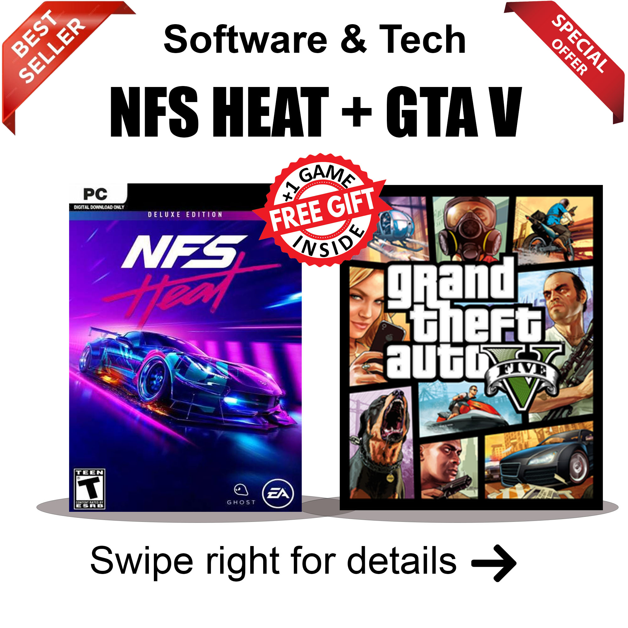 NFS HEAT + GTA - Game For PC with free Gift (Google Drive/ Mediafire ...